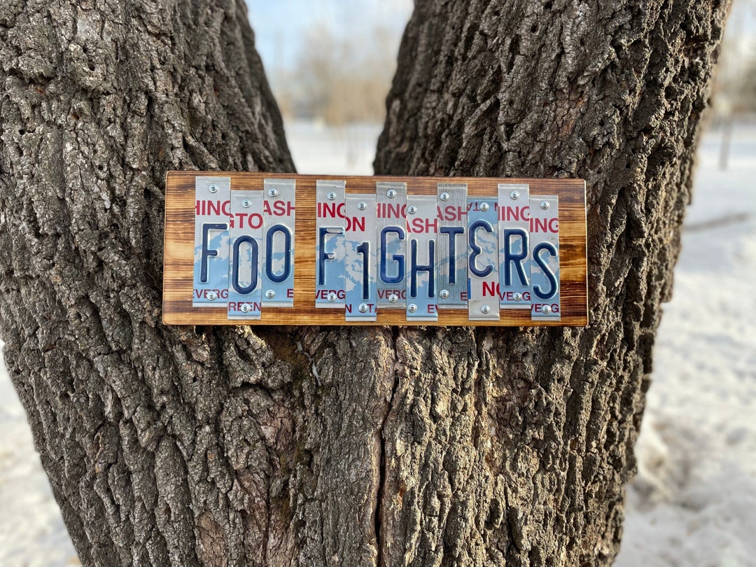Foo Fighters License Plate Sign: Recycled Washington Plates, Burned ...