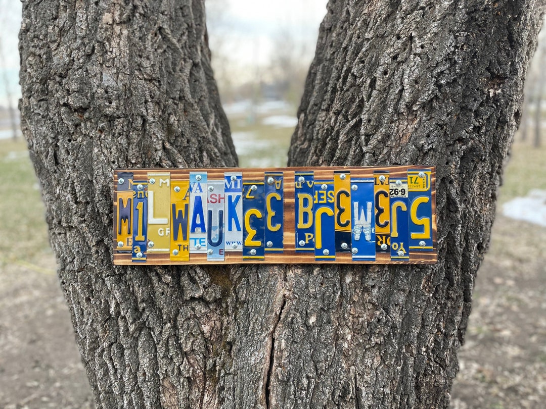 Milwaukee Brewers License Plate Art Sign: Recycled Metal Letters - Etsy