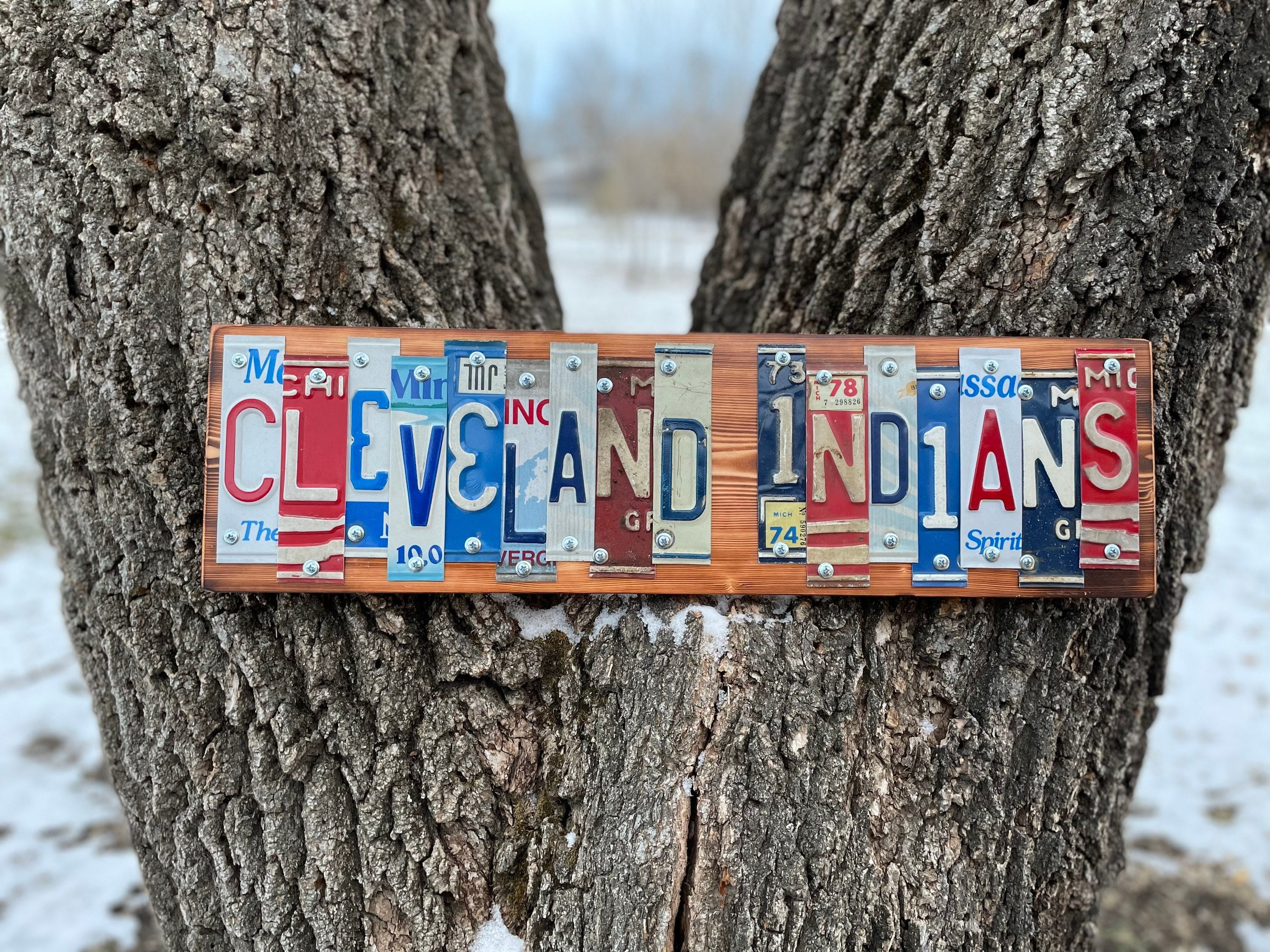 CLEVELAND INDIANS License Plate Sign Fast FREE Shipping - Etsy