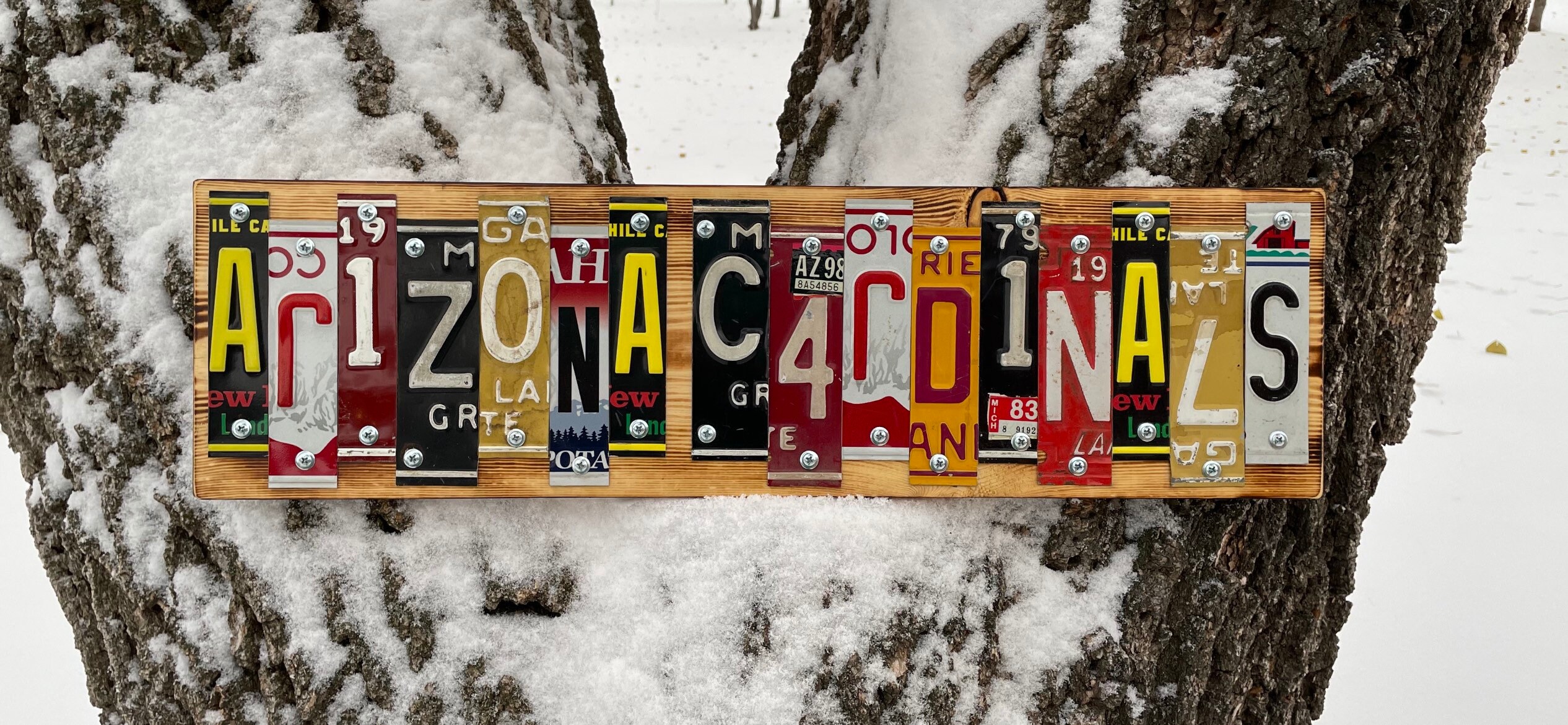 Arizona Cardinals License Plate Sign: Recycled Metal Art - Etsy