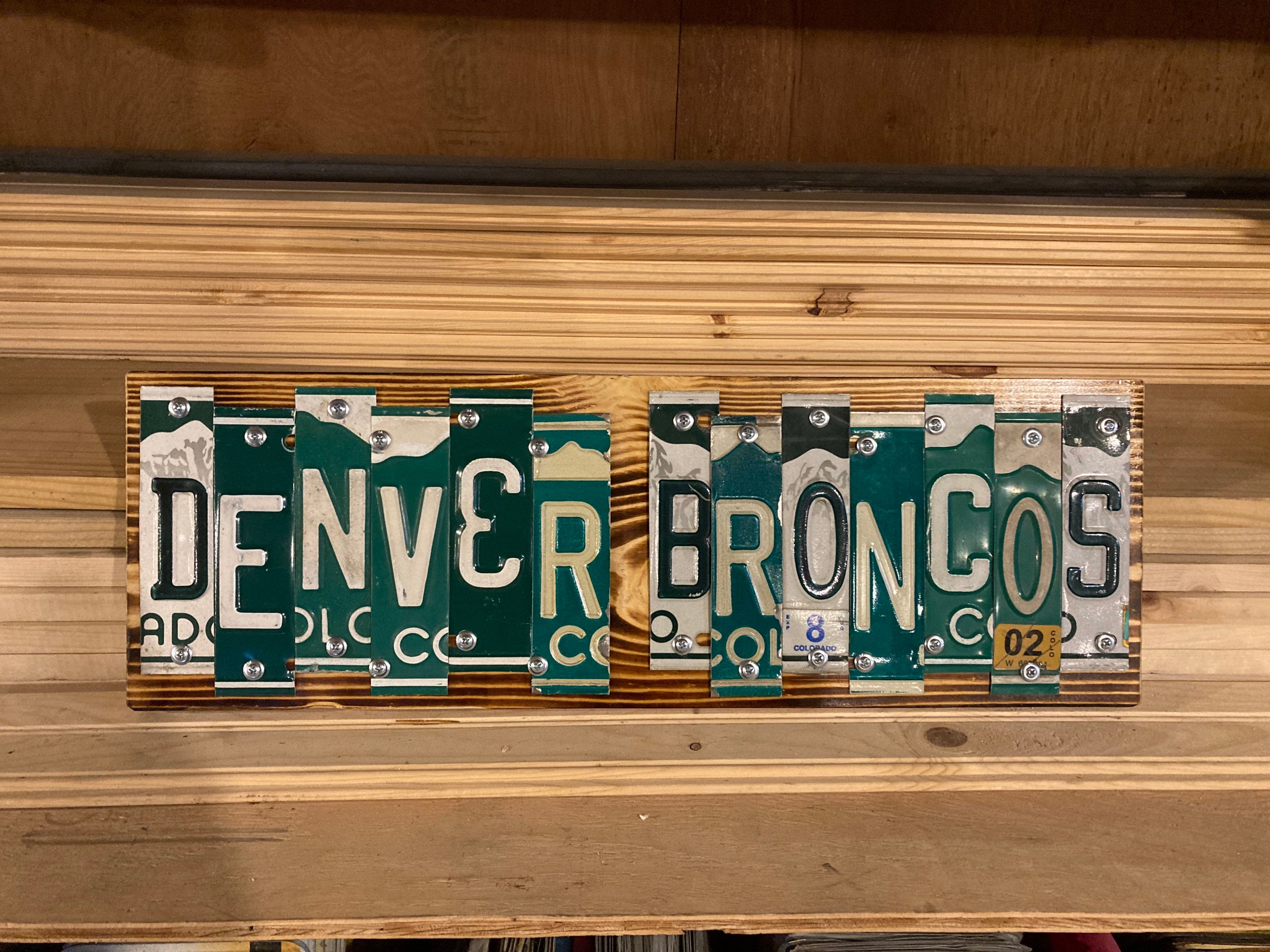Denver Broncos License Plate Art Sign: Recycled Colorado Plates - Etsy