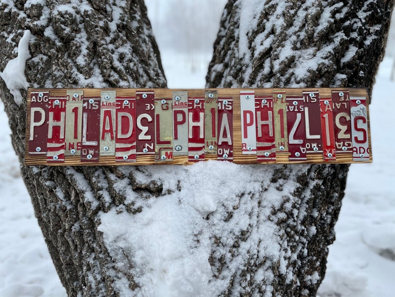 Philadelphia Phillies License Plate Sign: Recycled Metal Art - Etsy