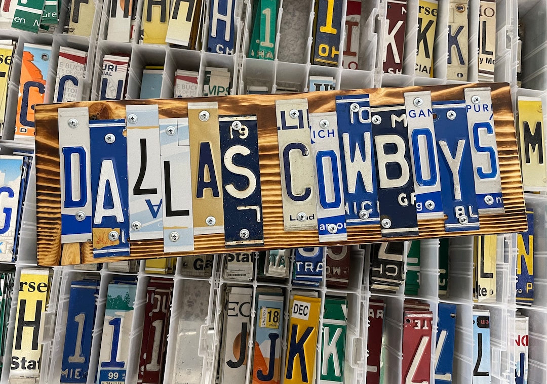 Dallas Cowboys License Plate Sign: Recycled Metal Art - Etsy