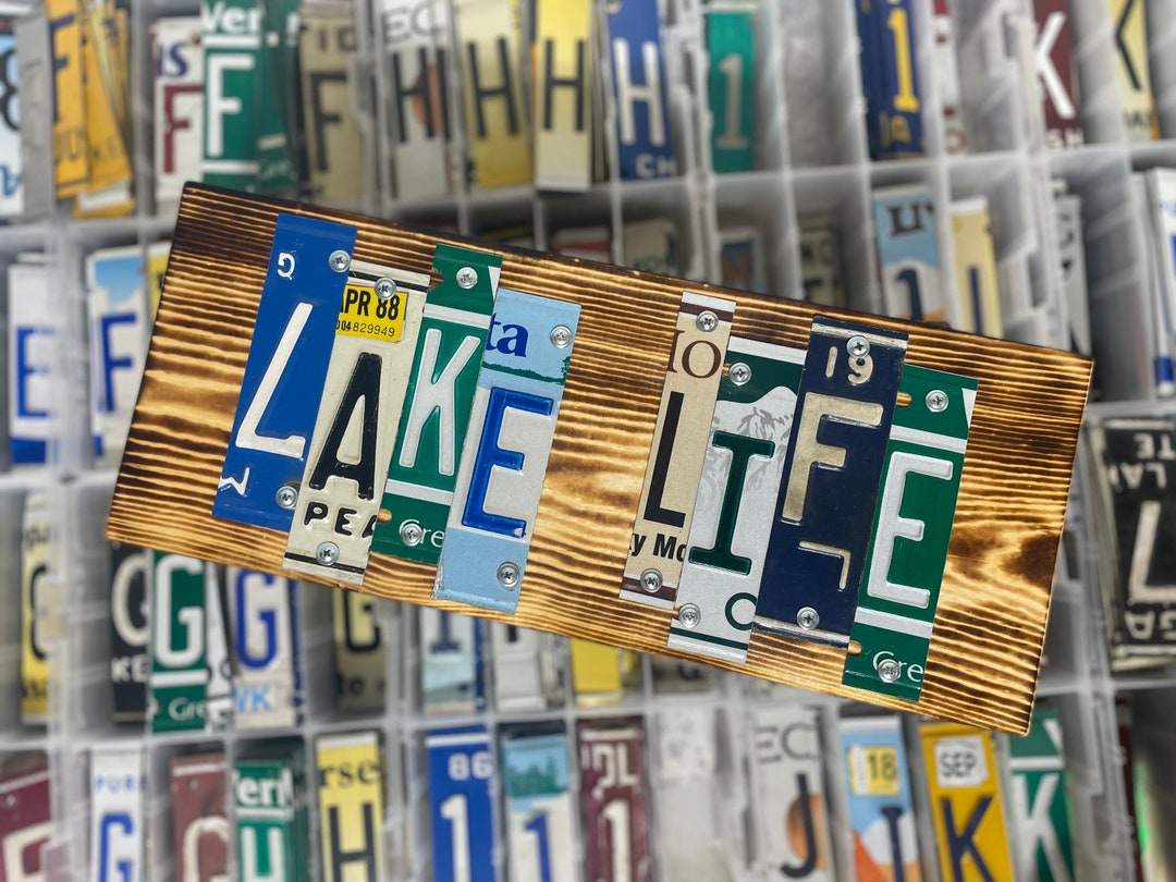 LAKE LIFE License Plate Art Lake Home Cabin Cottage Decor - Etsy