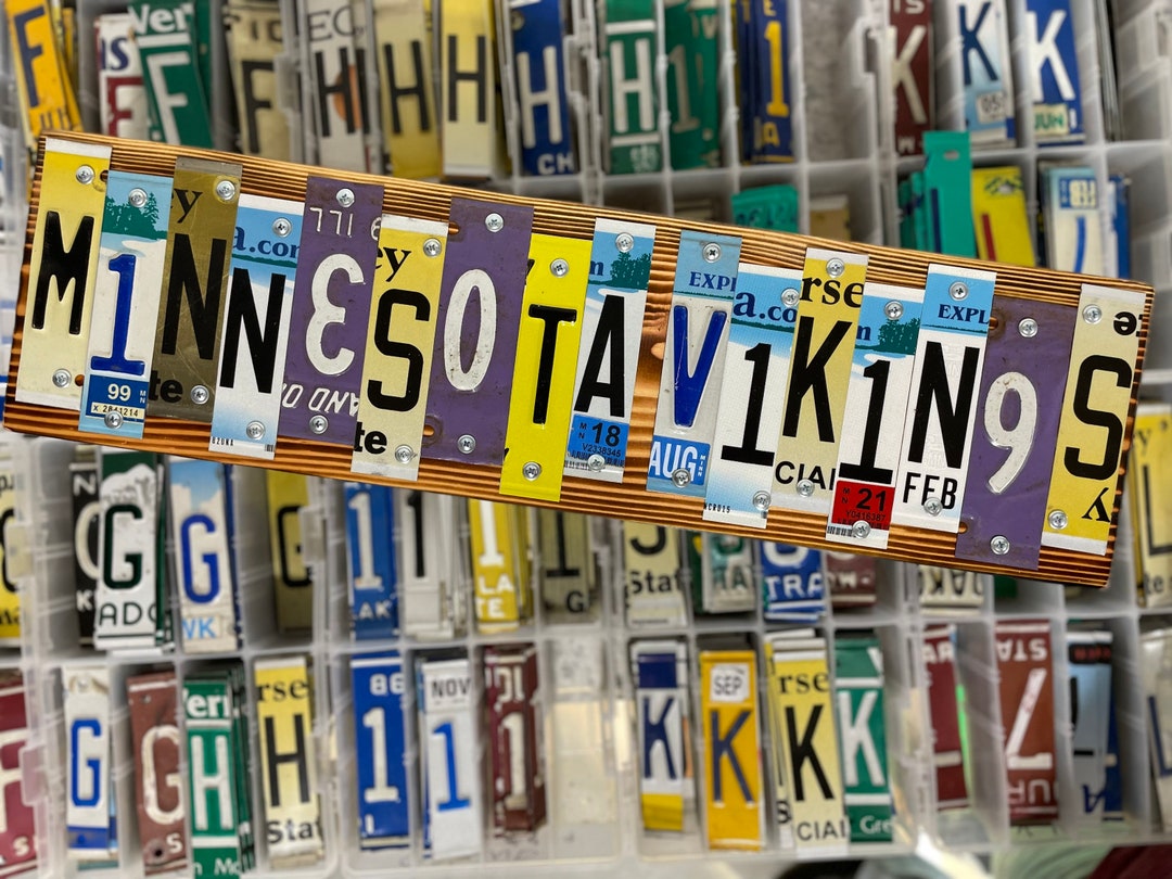 MINNESOTA VIKINGS License Plate Art, Mancave, Game Room, Office, Fan ...