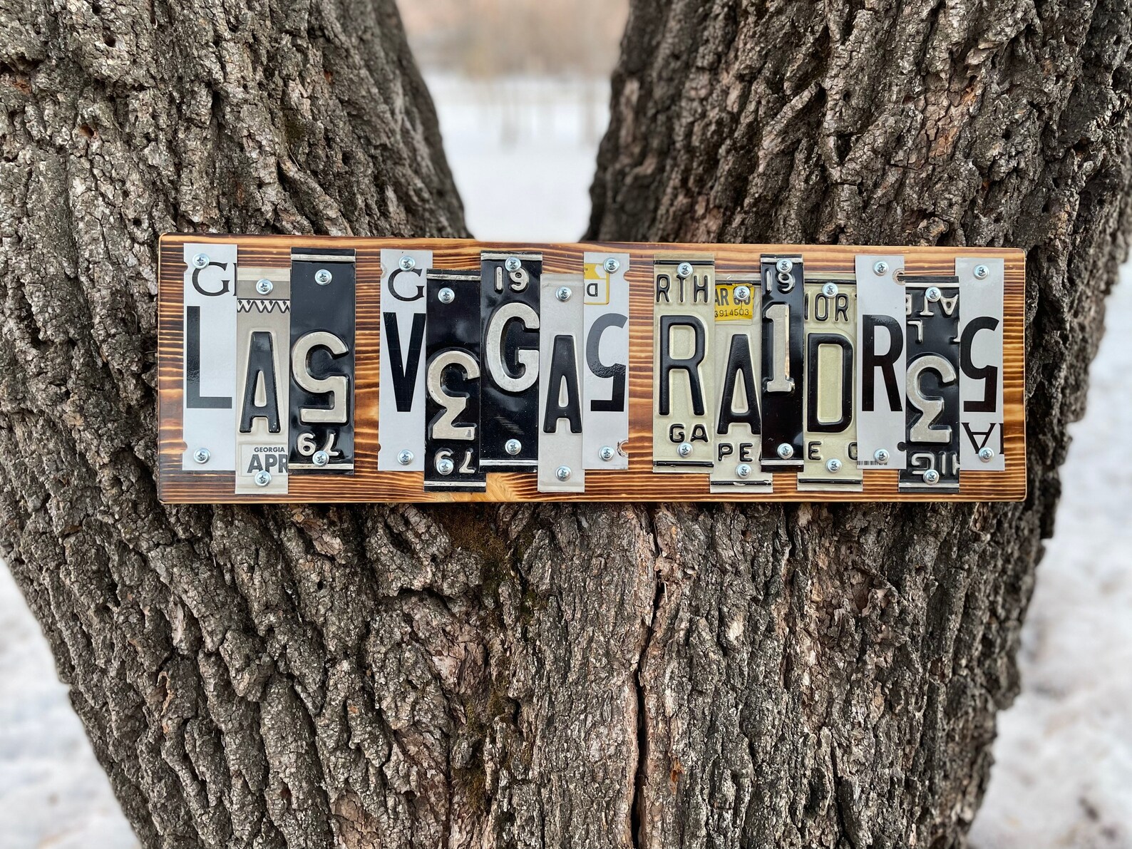 Las Vegas Raiders License Plate Sign: Recycled Metal Art - Etsy