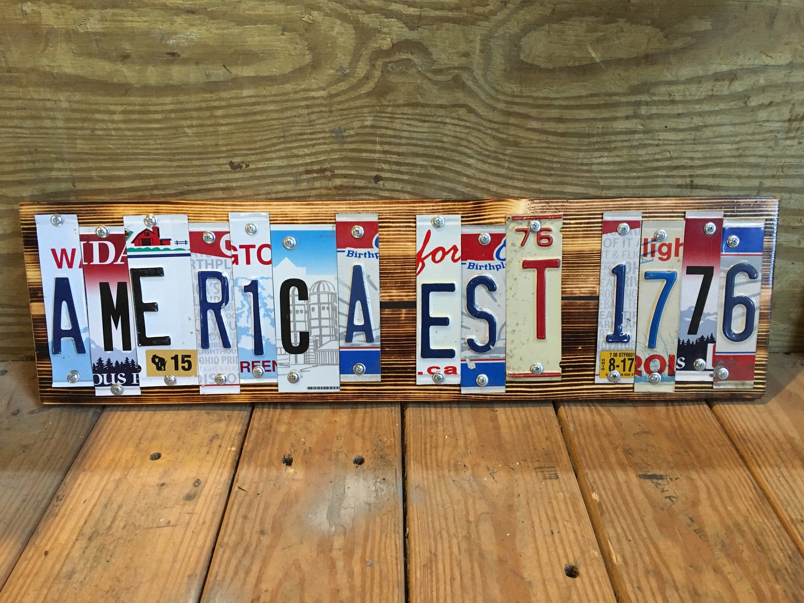 America 1776 License Plate Art Mancave Bar Garage Game Room - Etsy