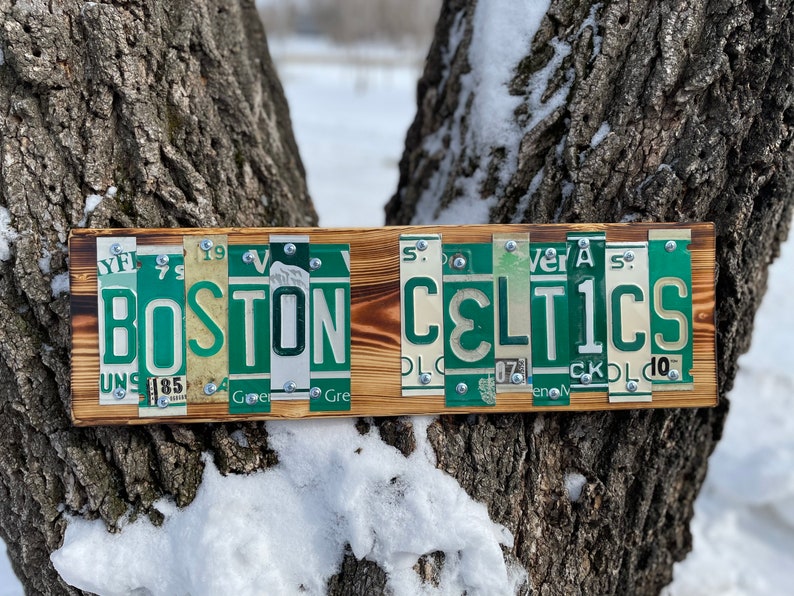 Boston Celtics License Plate Sign: Recycled Metal Art - Etsy