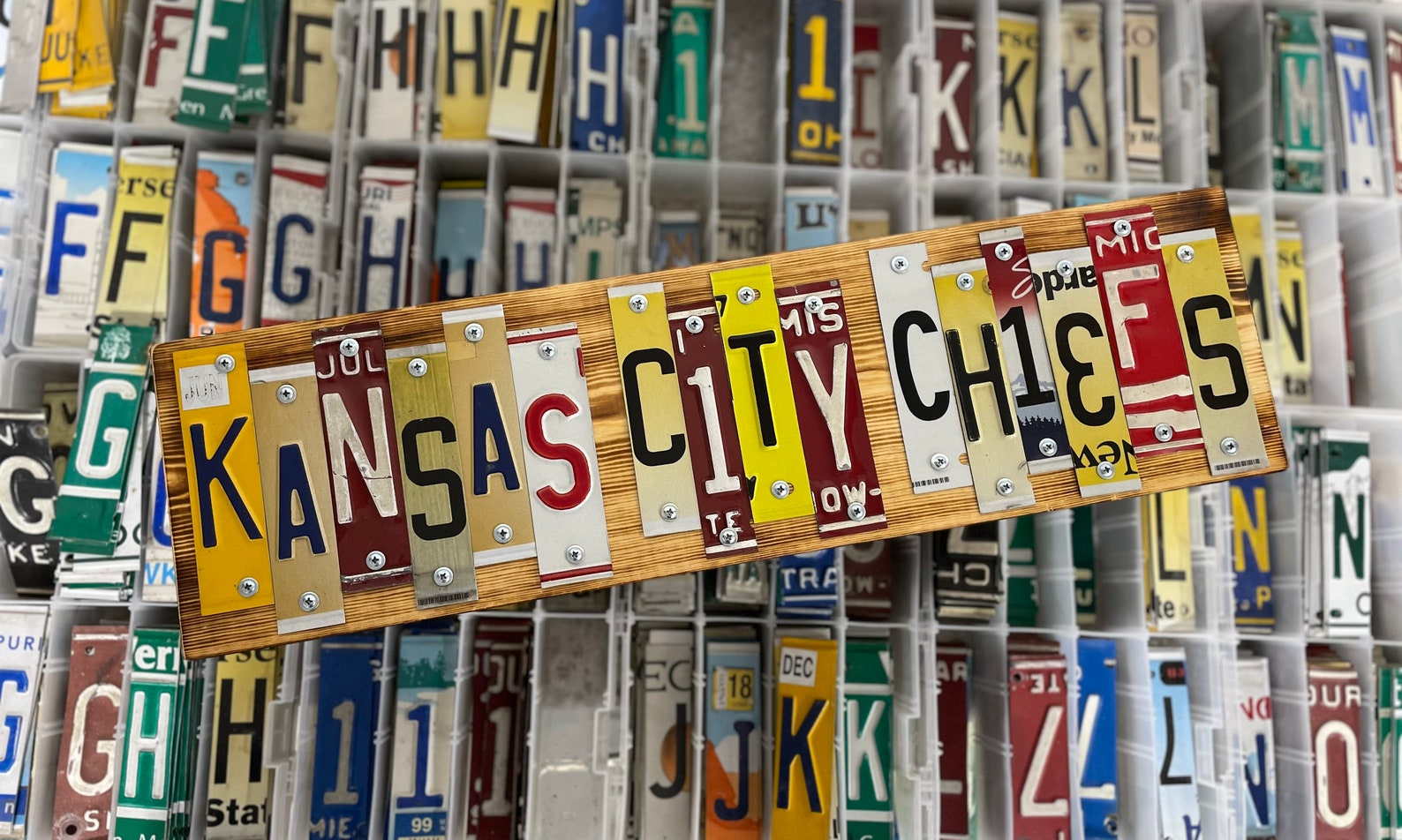 Kansas City Chiefs License Plate Sign: Recycled Metal Art - Etsy