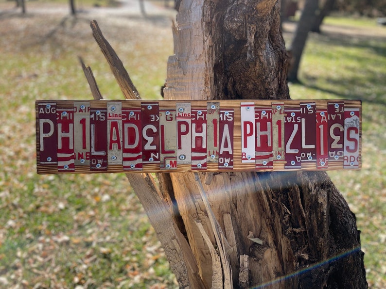 Philadelphia Phillies License Plate Sign: Recycled Metal Art - Etsy