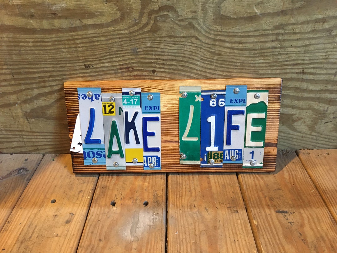 LAKE LIFE License Plate Art Lake Home Cabin Cottage Decor - Etsy