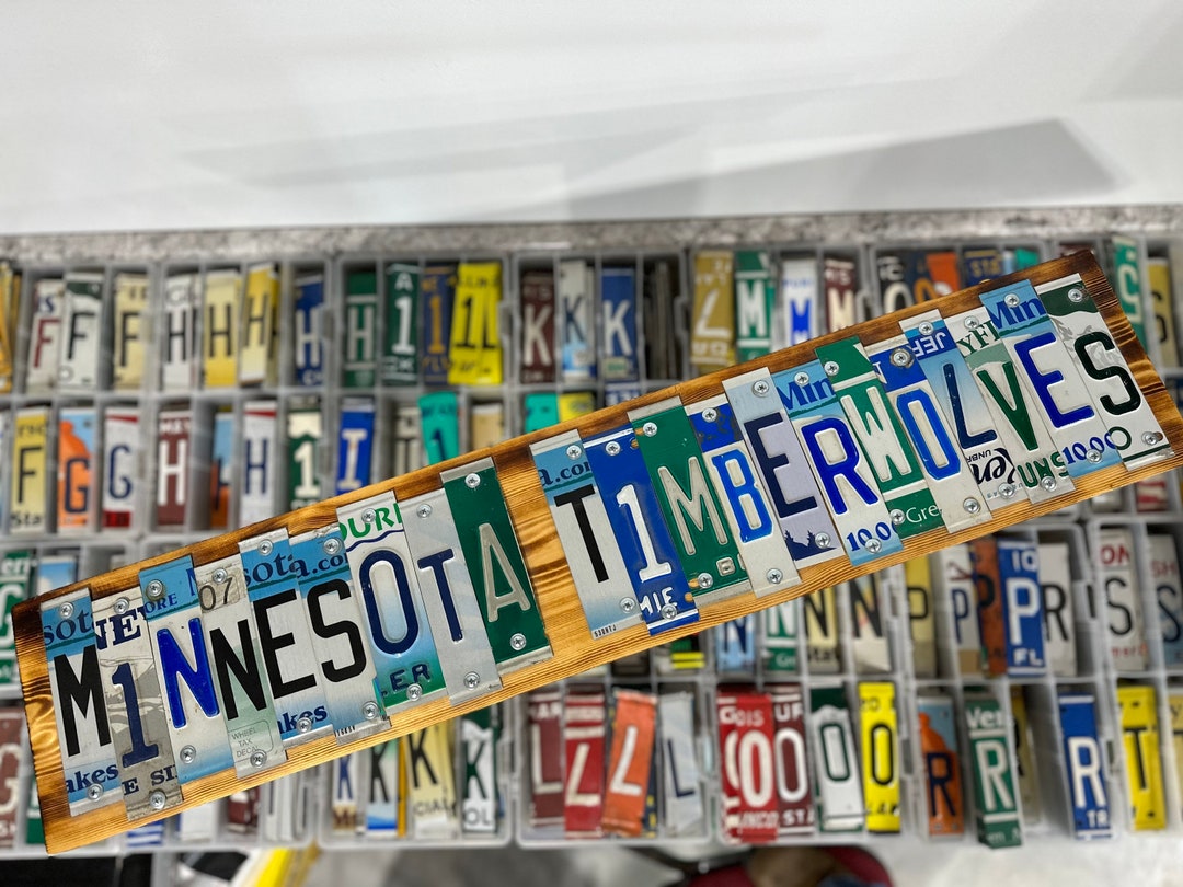 Minnesota Timberwolves License Plate Sign: Recycled Metal Art - Etsy