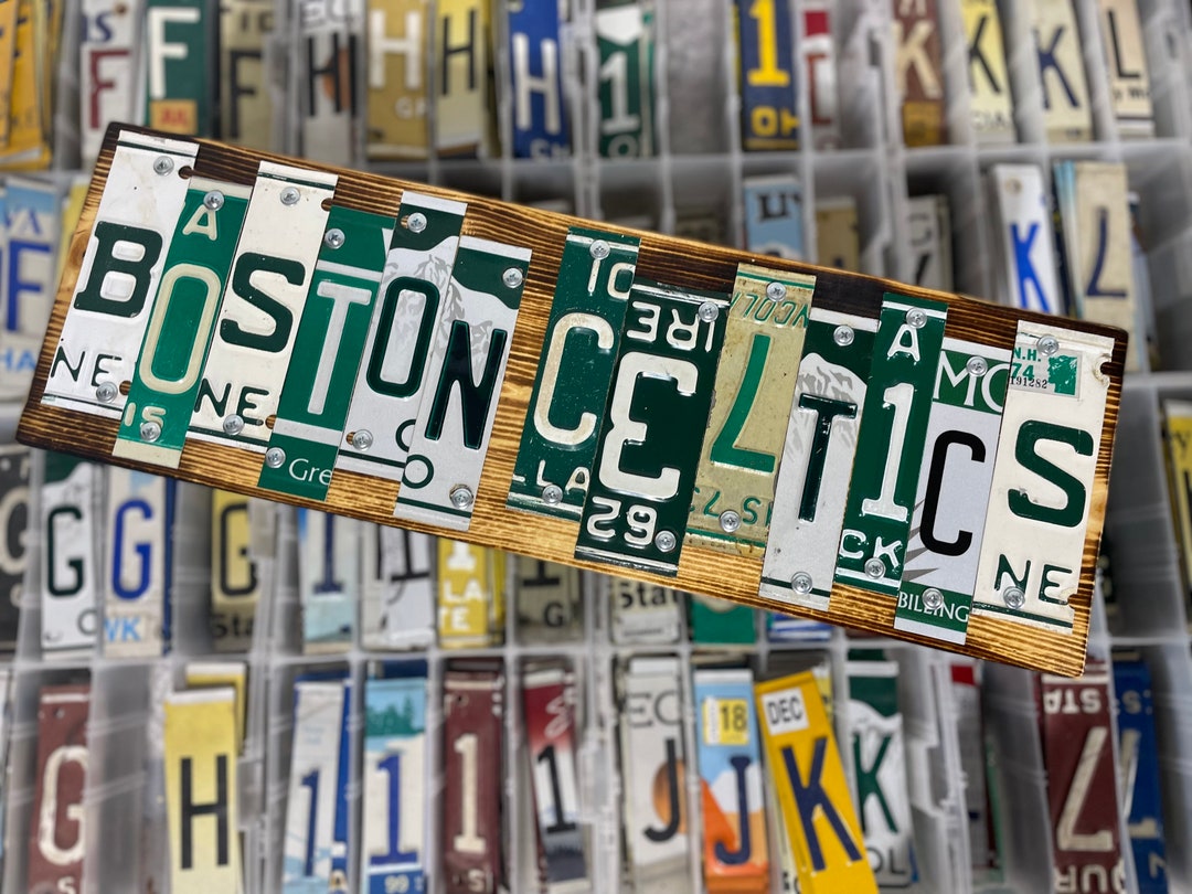 Boston Celtics License Plate Sign: Recycled Metal Art - Etsy