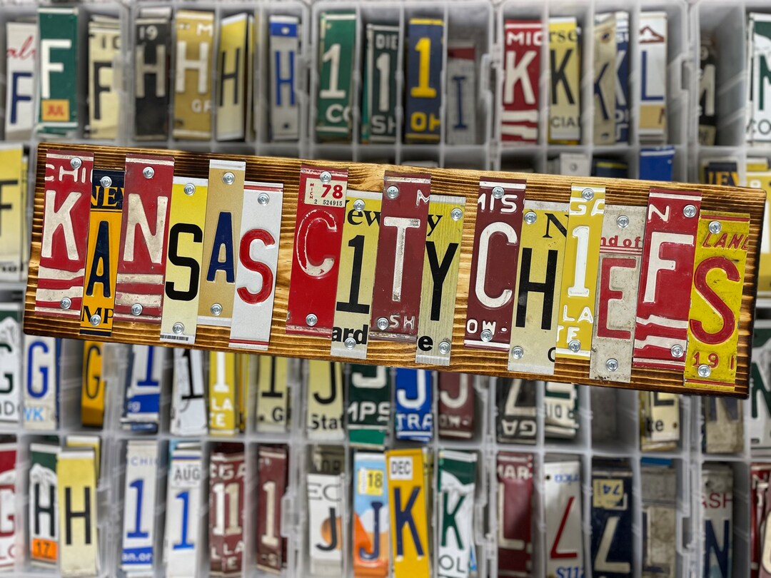 Kansas City Chiefs License Plate Sign: Recycled Metal Art - Etsy