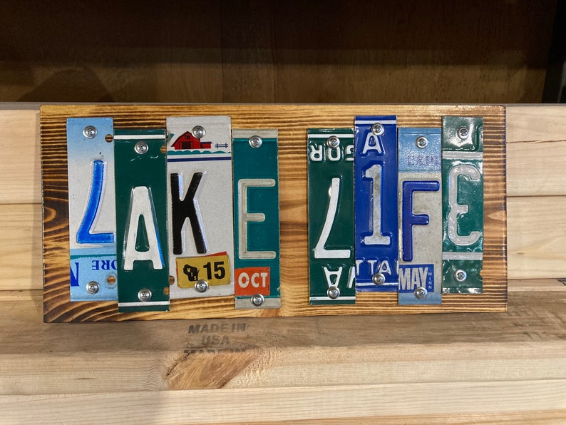 LAKE LIFE License Plate Art Lake Home Cabin Cottage Decor - Etsy