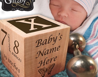Custom Engraved Baby Block / Newborn Gift / Baby Gift / Wooden | Etsy