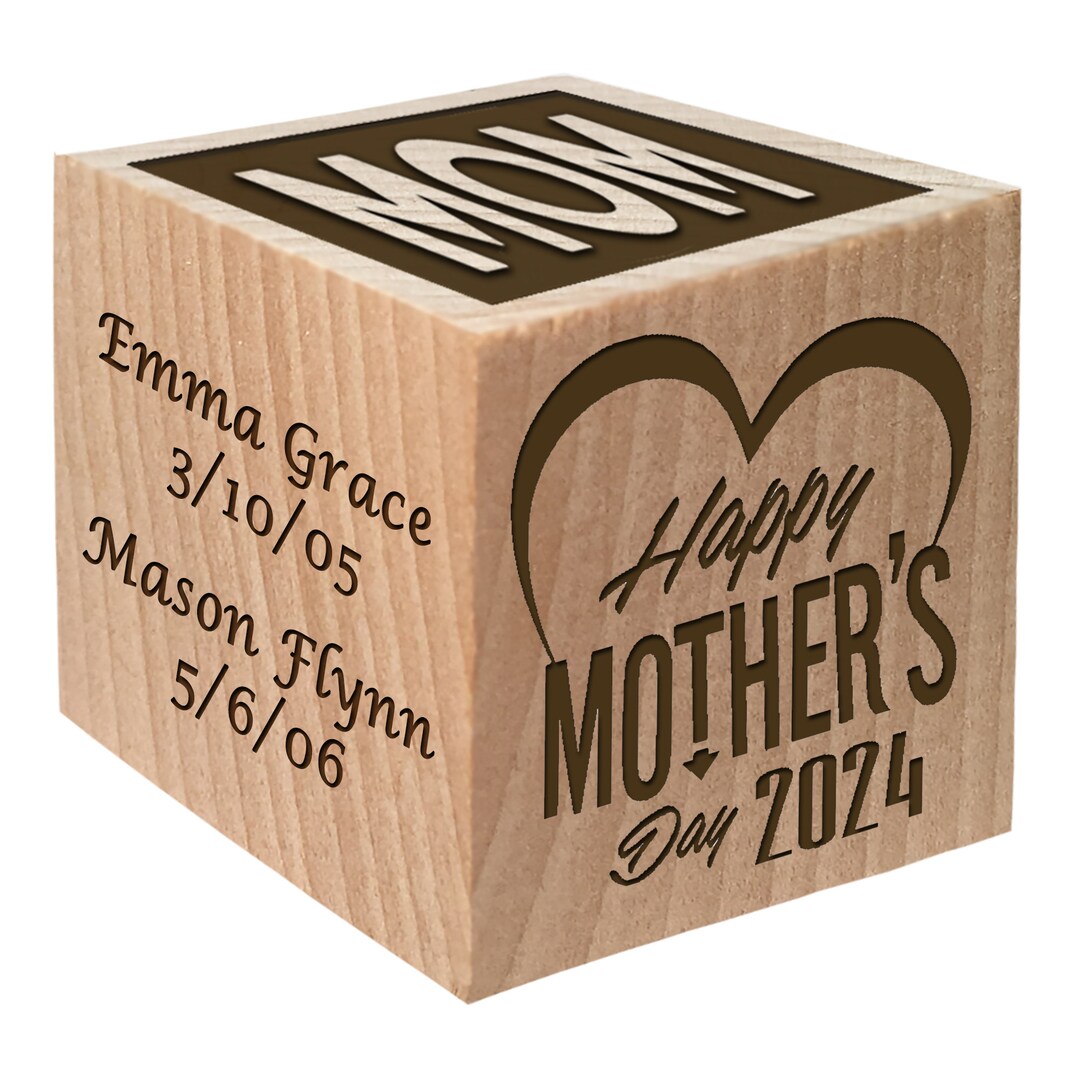 Mothers Day Gift Block First Mother's Day Keepsake Personalized Custom ...