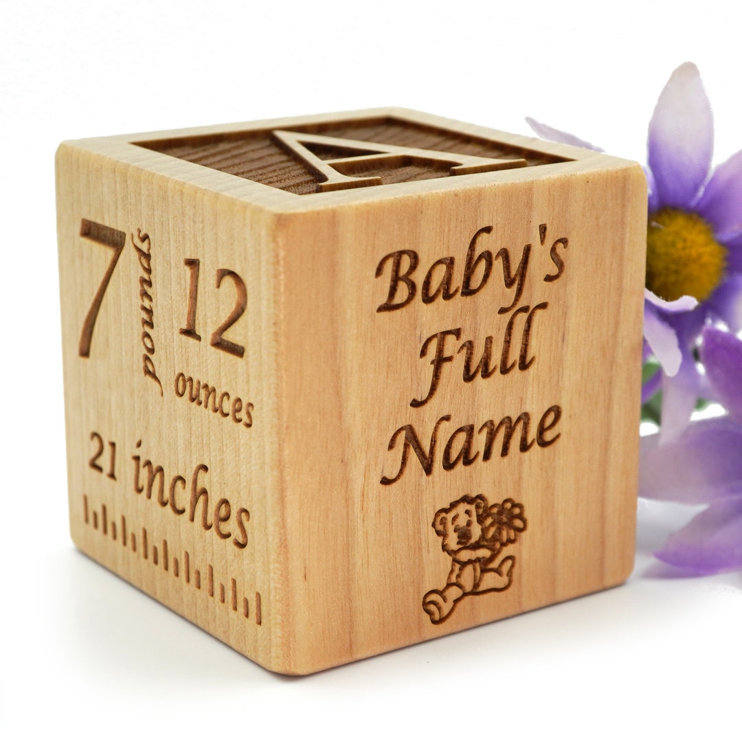 Personalized New Baby Name Birth Announcement Keepsake Custom Engraved ...