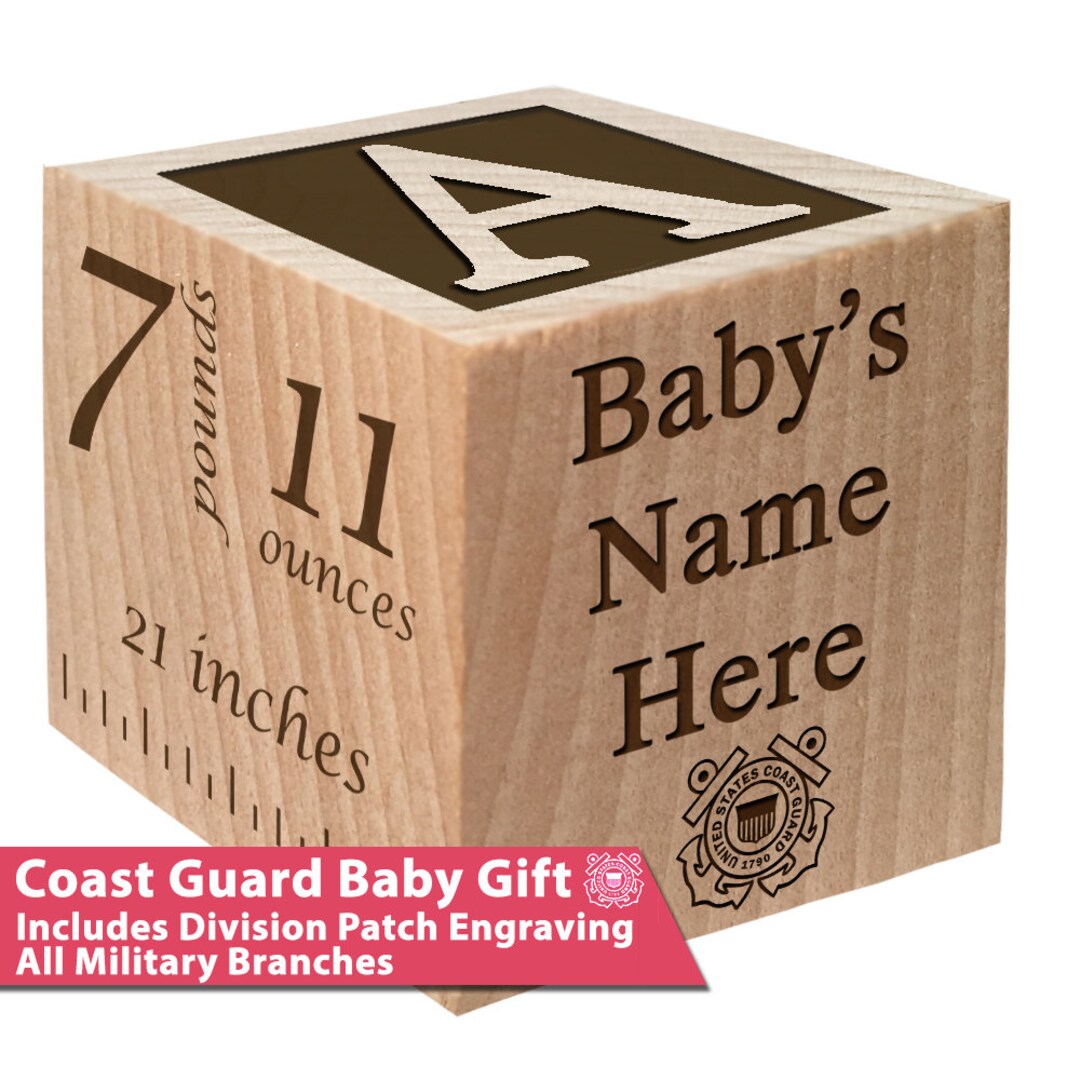 Coast Guard Gift - Baby Block - Boy or Girl Present, Newborn, Infant ...