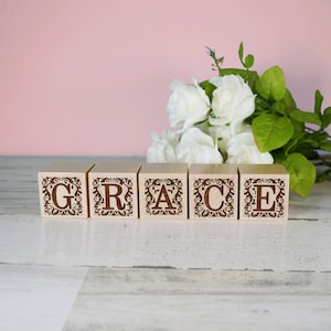 Personalized Nursery Name Block Letters - Custom Wooden Name Blocks for ...