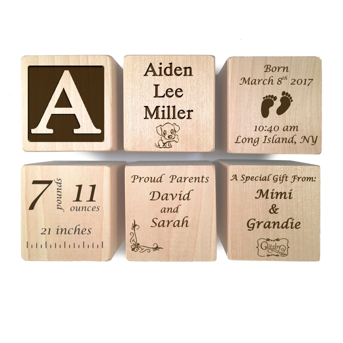 Custom Baby Block Wooden Baby Block Unique Baby Gift Newborn Twin Baby ...