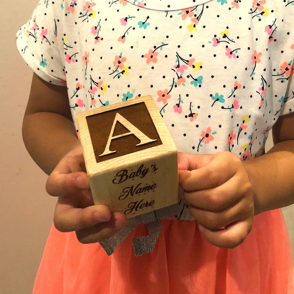 Custom Wooden Baby Block Personalized for Babies Newborns - Etsy