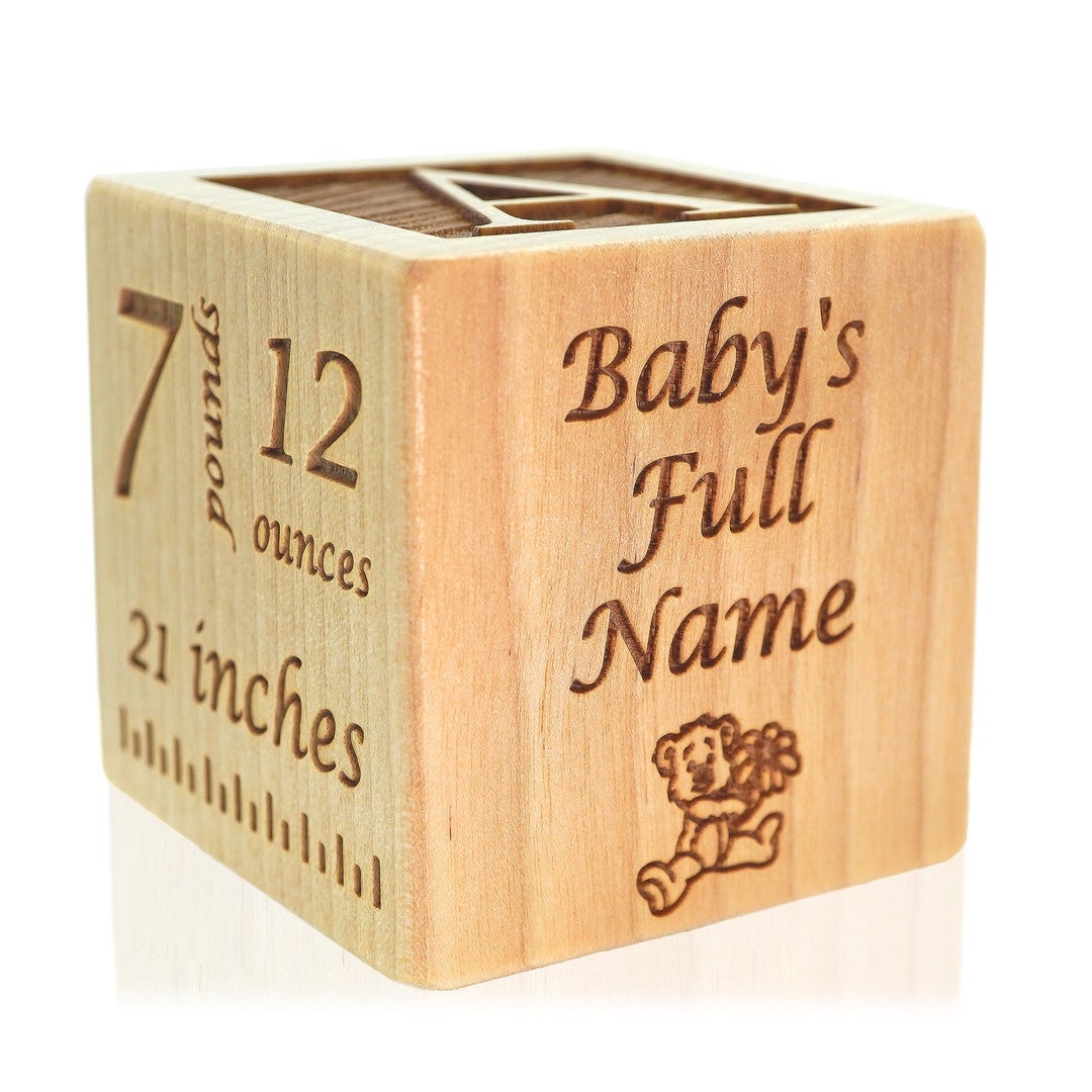 Custom Engraved Baby Block / Newborn Gift / Baby Gift / Wooden Block ...