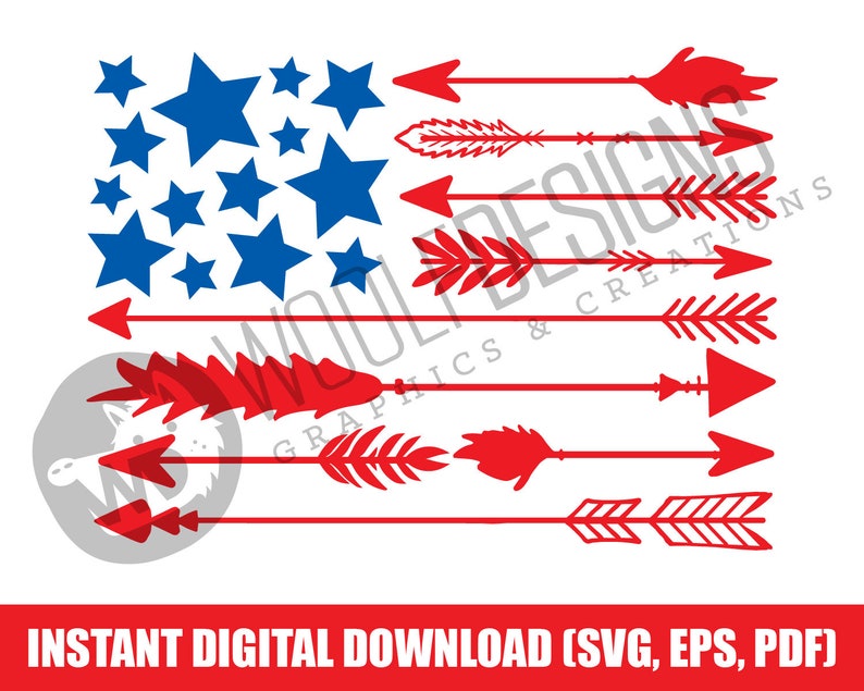 USA American Arrow Flag Patriotic Digital File Download SVG EPS Cut ...