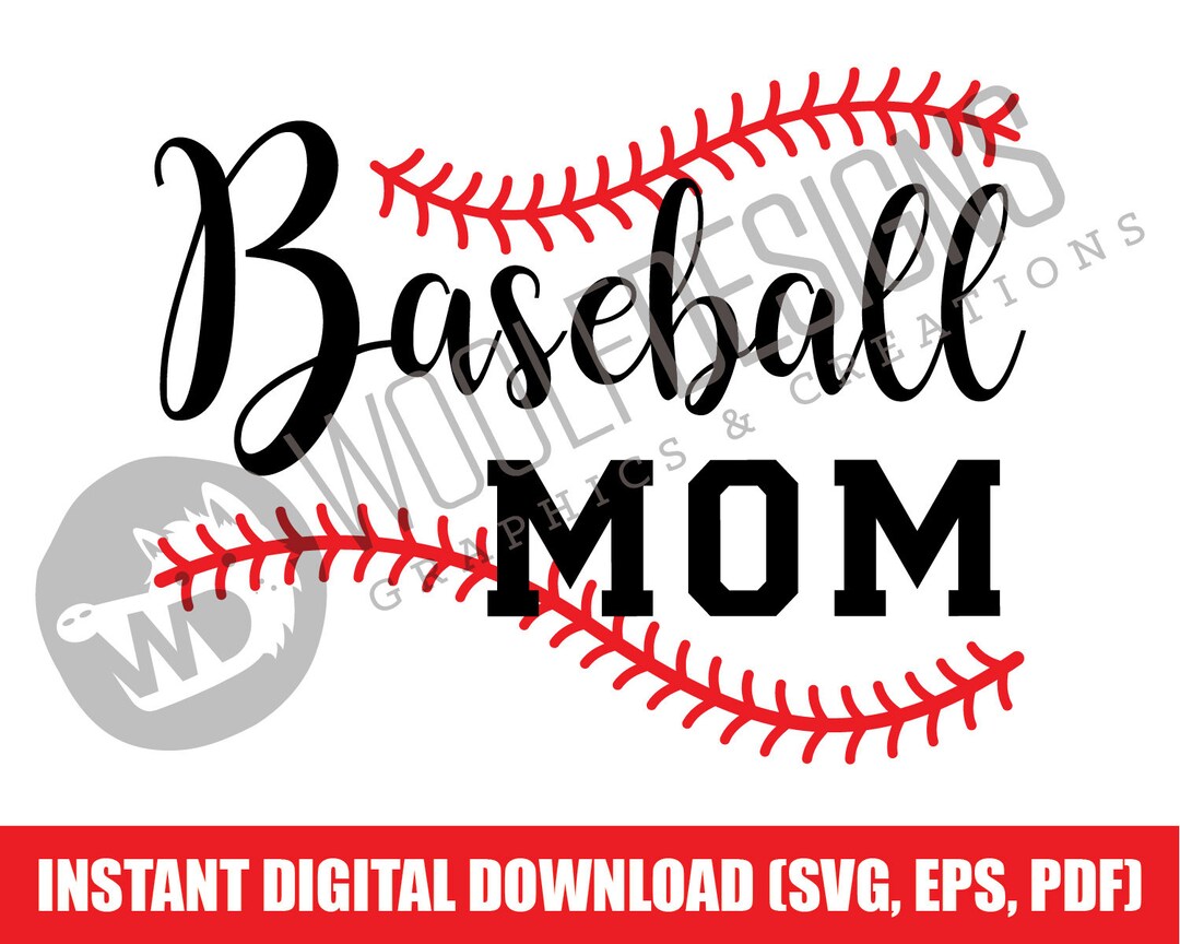 Baseball Mom Large Stitches Digital File Download SVG - Etsy