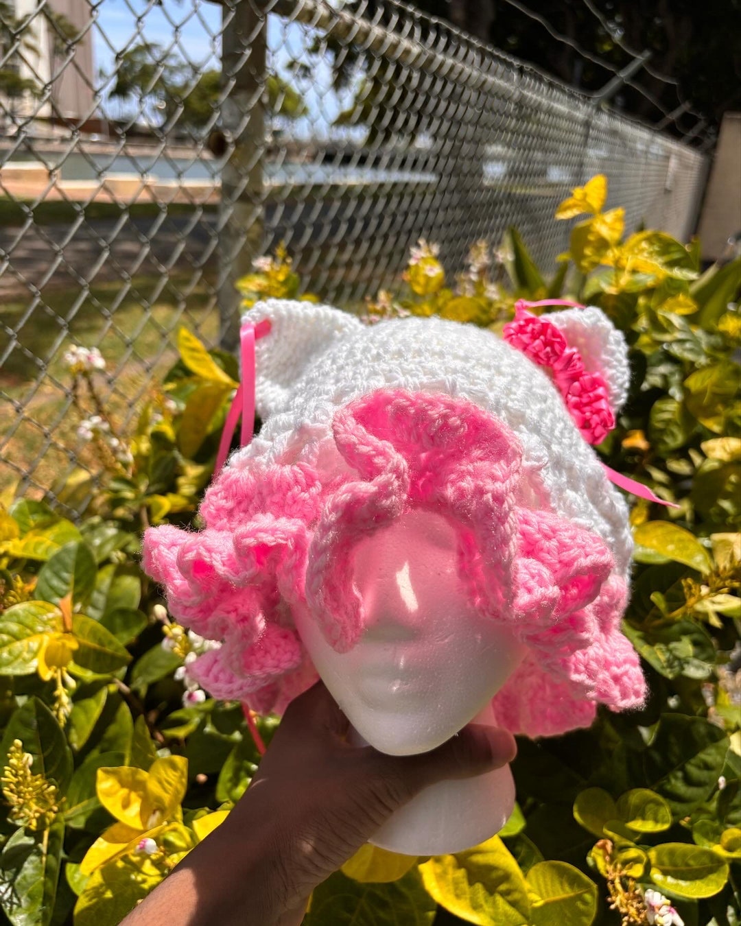 Hello Kitty Ruffle Hat Crochet - Etsy