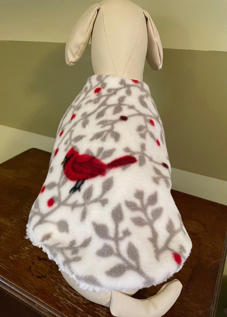 Red Cardinal Winter Fleece & Sherpa Dog Coat - Etsy