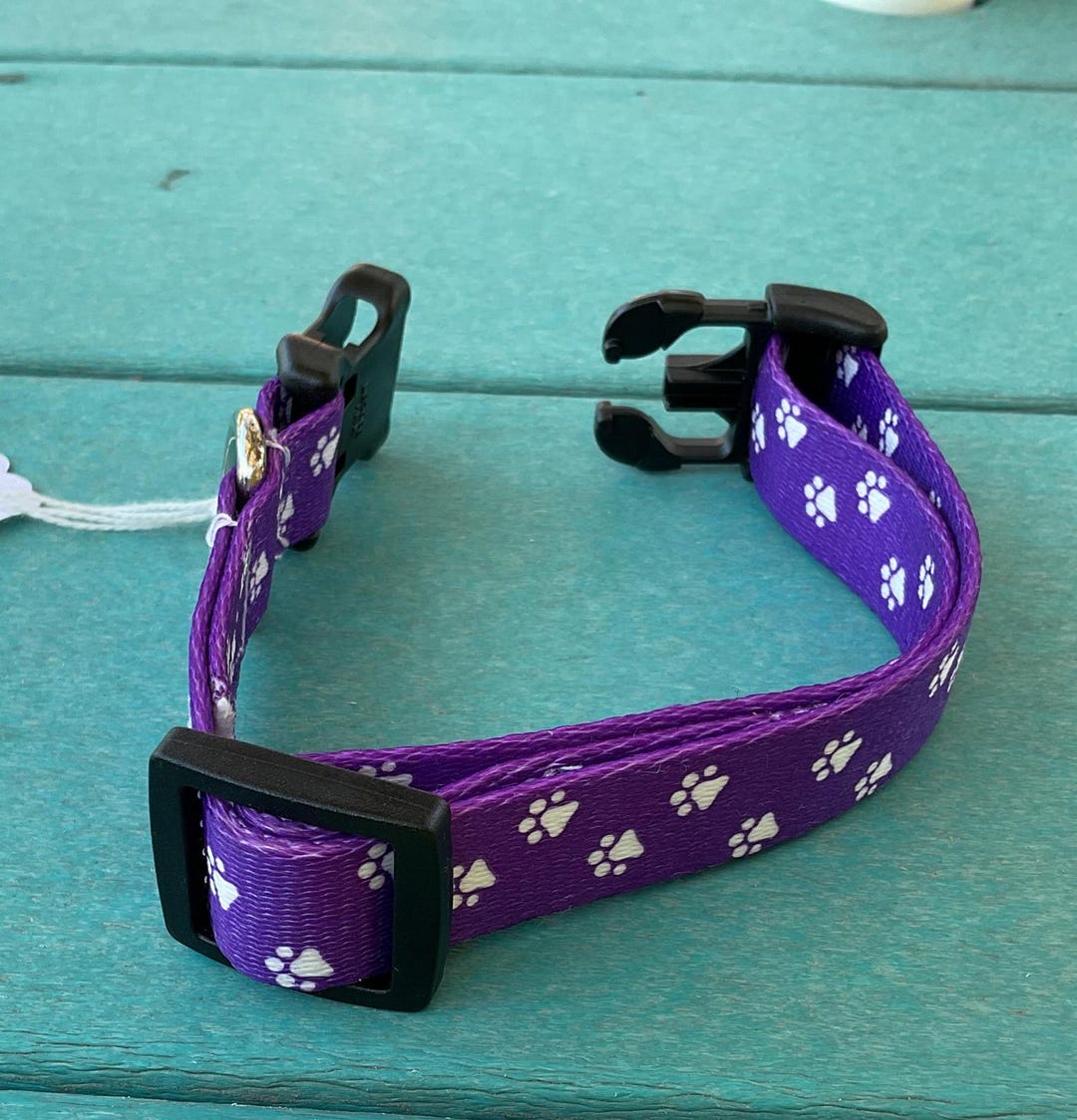 Purple Puppy Paws Dog Collar - Etsy