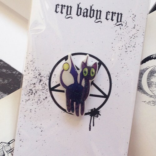 DM CB Demon Cat Pin | Etsy