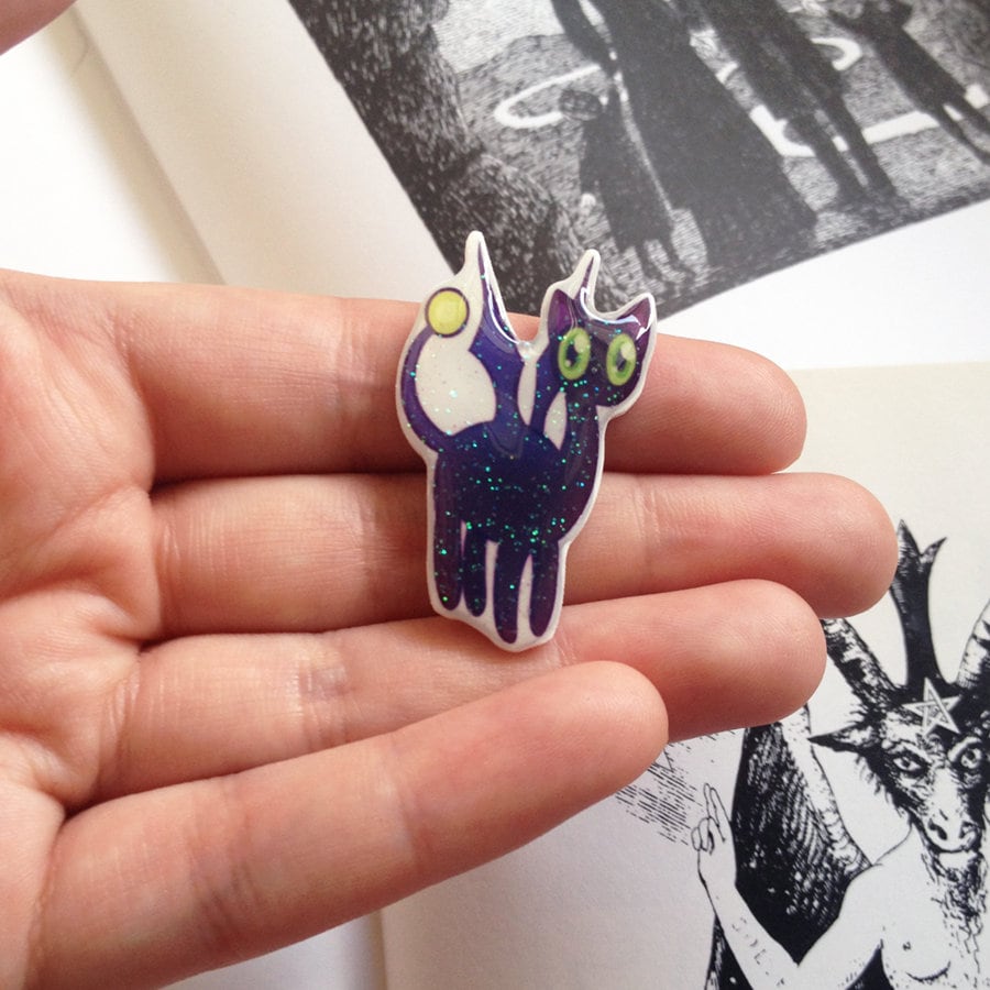 DM CB Demon Cat Pin | Etsy