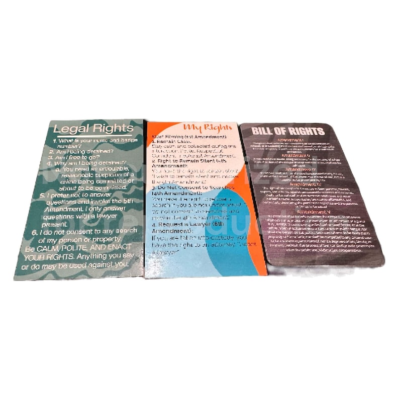 Know Your Rights Wallet Card: Bill of Rights, Traffic Stop Guide ...