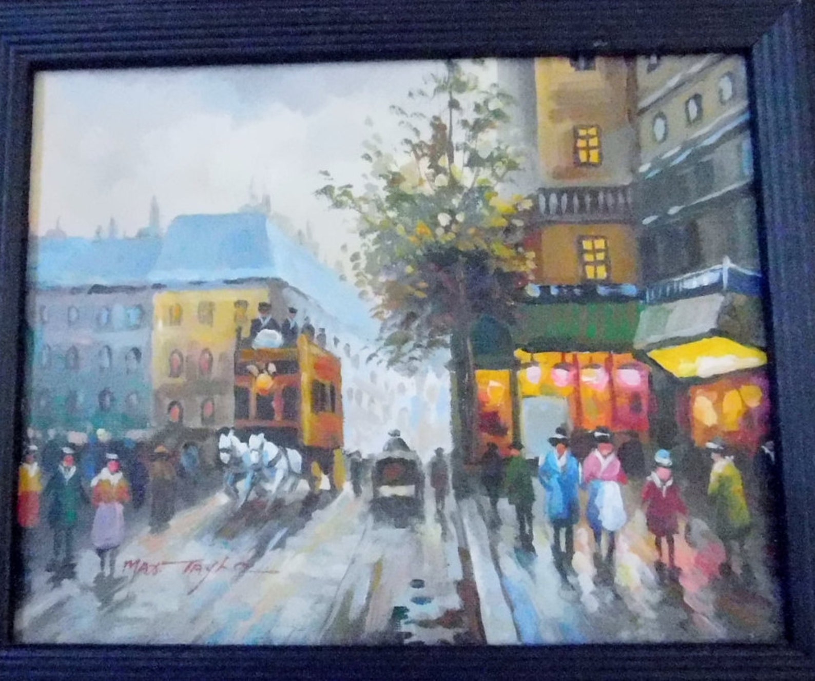 Max Taylor Oil or Acrylic Painting of City Street - Cityscape ...