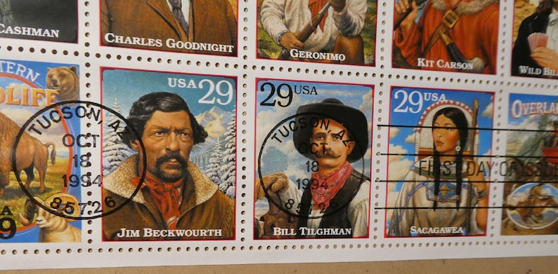 Legends of the West Commemorative Stamps Sheet First Day - Etsy