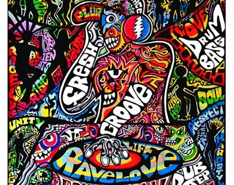 Ween Boognish Psychedelic Art Poster Print The MIGHTY 14 x 14 | Etsy