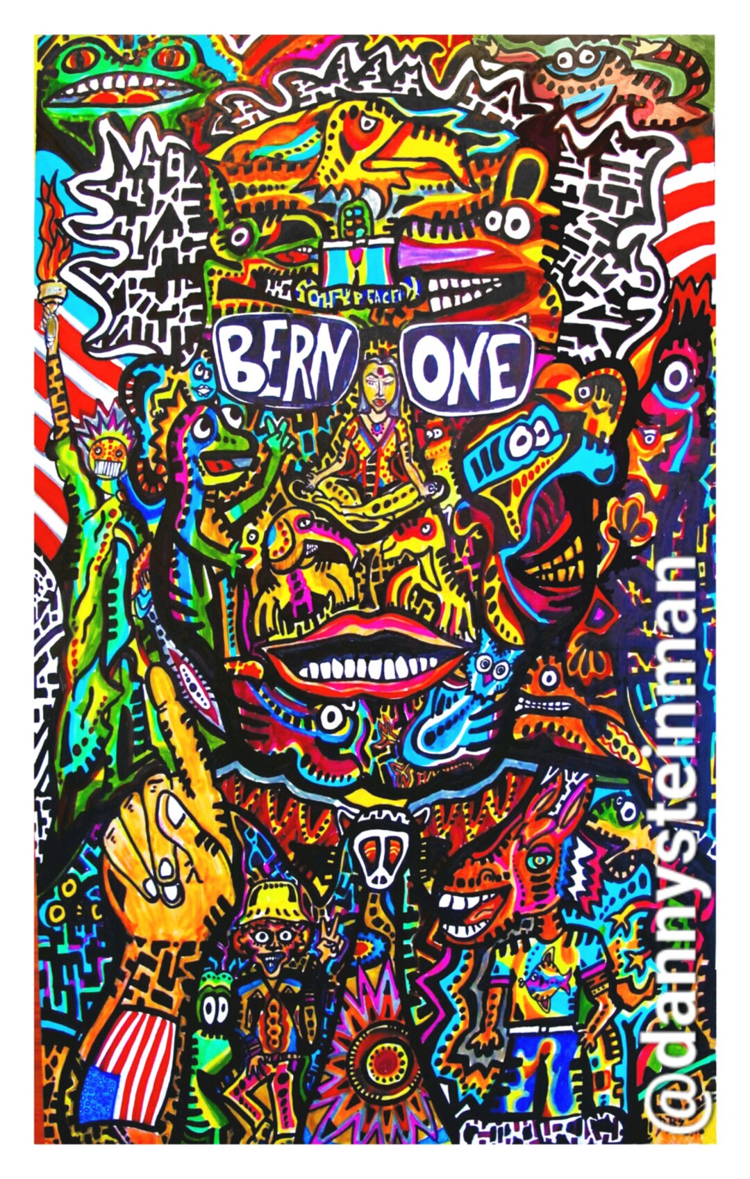 Bern One 14 X 21.5 Bernie Sanders Art Poster Print Psychedelic - Etsy
