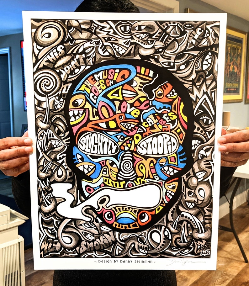 Slightly Stoopid smoking Skull Print 14 X - Etsy