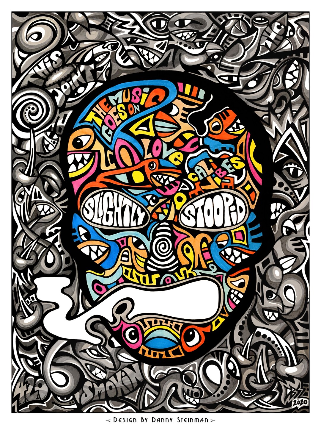 Slightly Stoopid "smoking Skull" Print (14 X 19") - Etsy