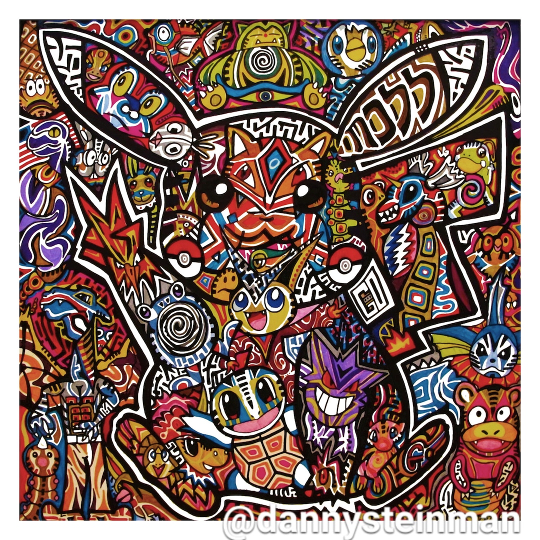 GO 14 X 14 Pokemon Psychedelic Anime Comic Art Poster Print - Etsy