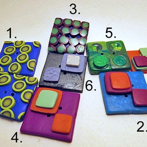 Buttons. Square Buttons With Unique, Bright Designs. Raised Designs ...