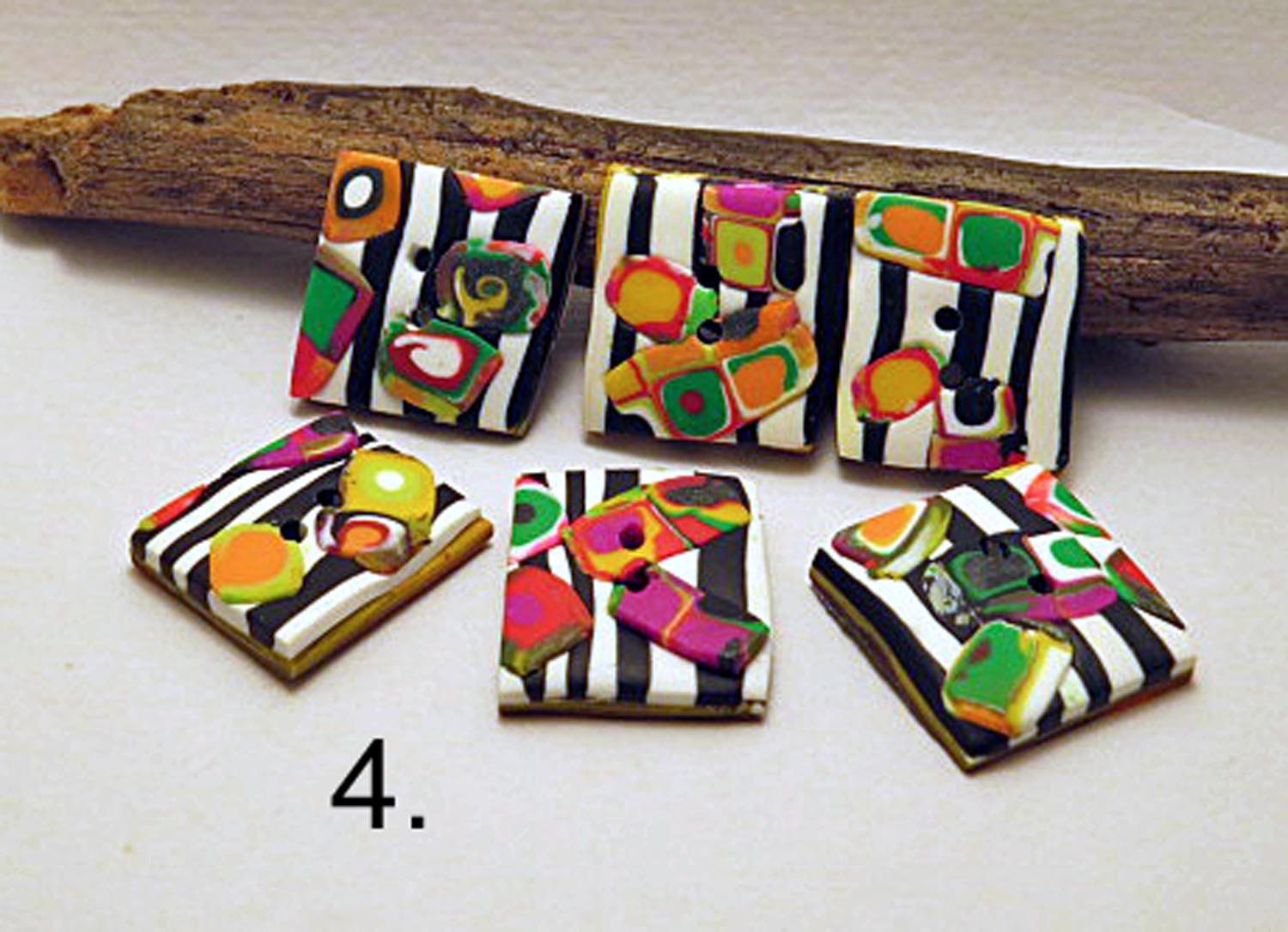 Buttons. Stripe and Dot Rectangular Buttons. Unique Hand Made - Etsy ...