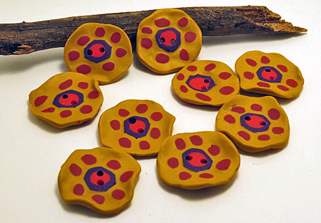 Buttons. Large Dotted Buttons With Fluted Edges. Unique Decorative ...
