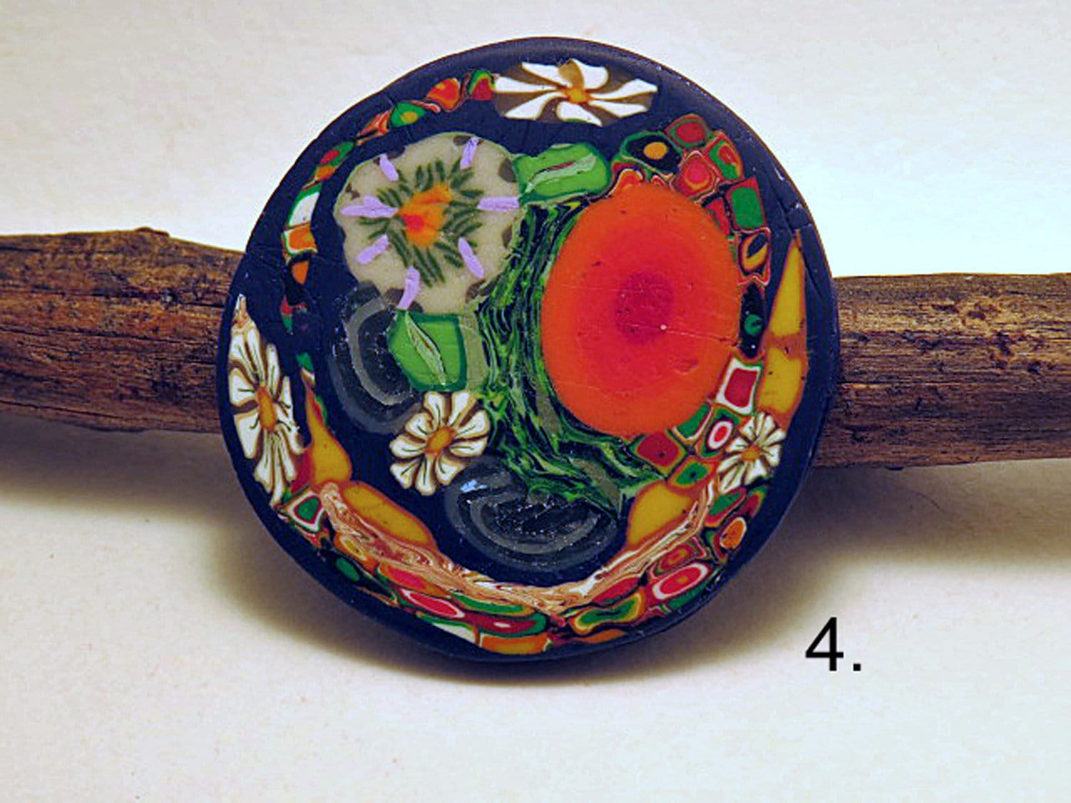 Brooches. Unique hand made brooches. Bright flower brooches. Round and ...