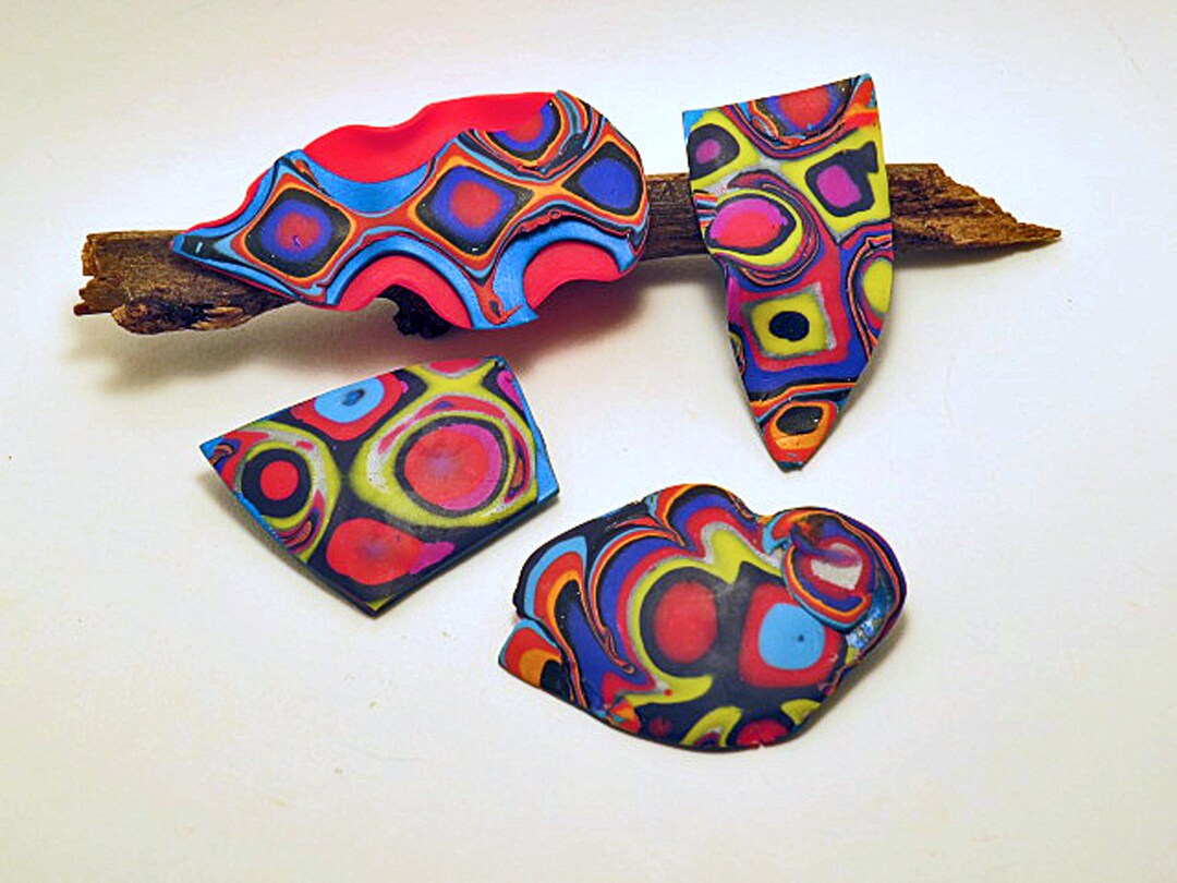 Brooches. Brightly Coloured and Patterned Brooches With Fluro Colours ...