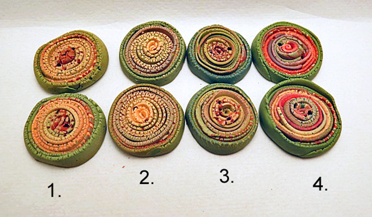 Tribal Buttons. Round Spiral Buttons With Rough Textured Finish. Unique ...