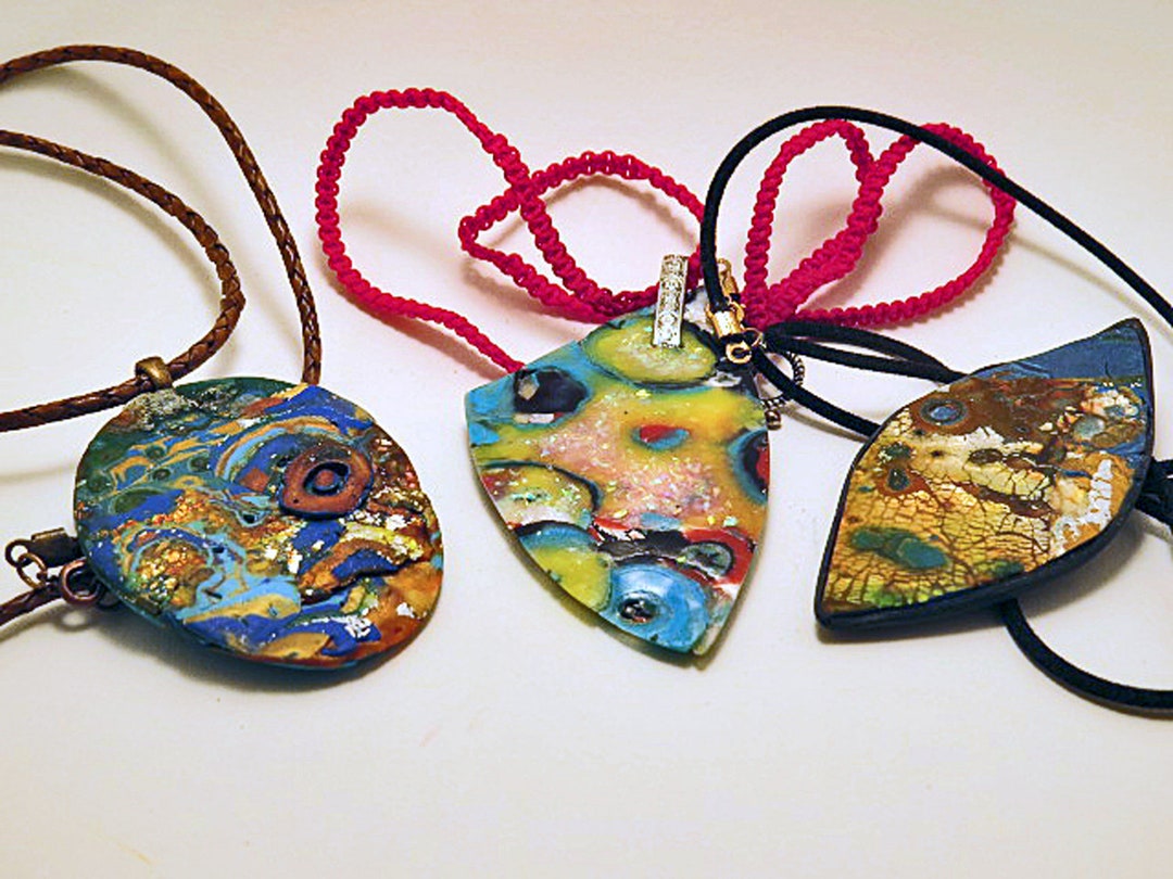 Pendants on Cords. Unique Hand Made Pendants With Silver Fittings ...