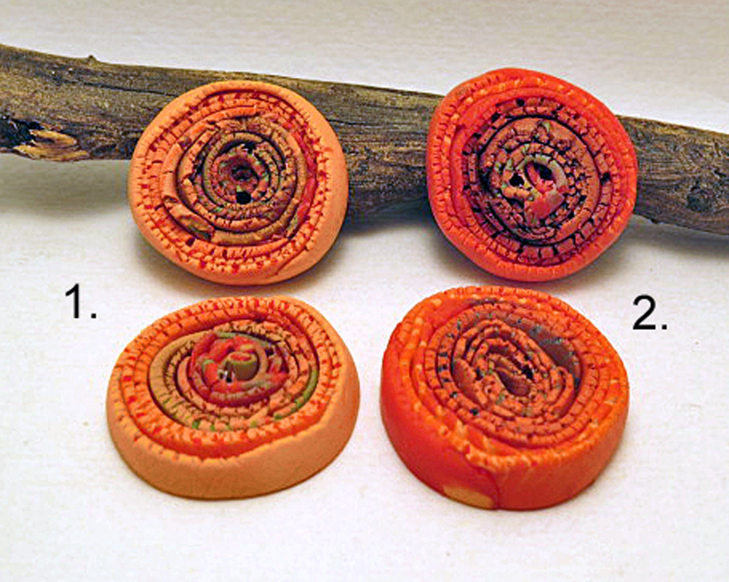 Tribal Buttons. Round Spiral Buttons With Rough Textured - Etsy